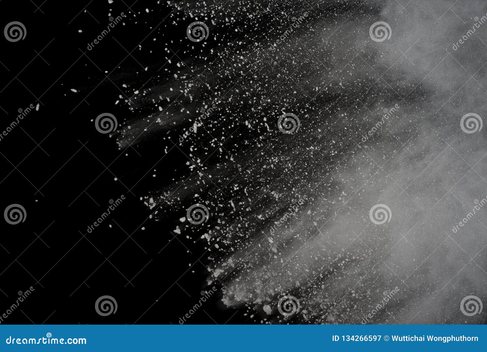 White Powder Explosion Isolated on Black Background Stock Image - Image ...