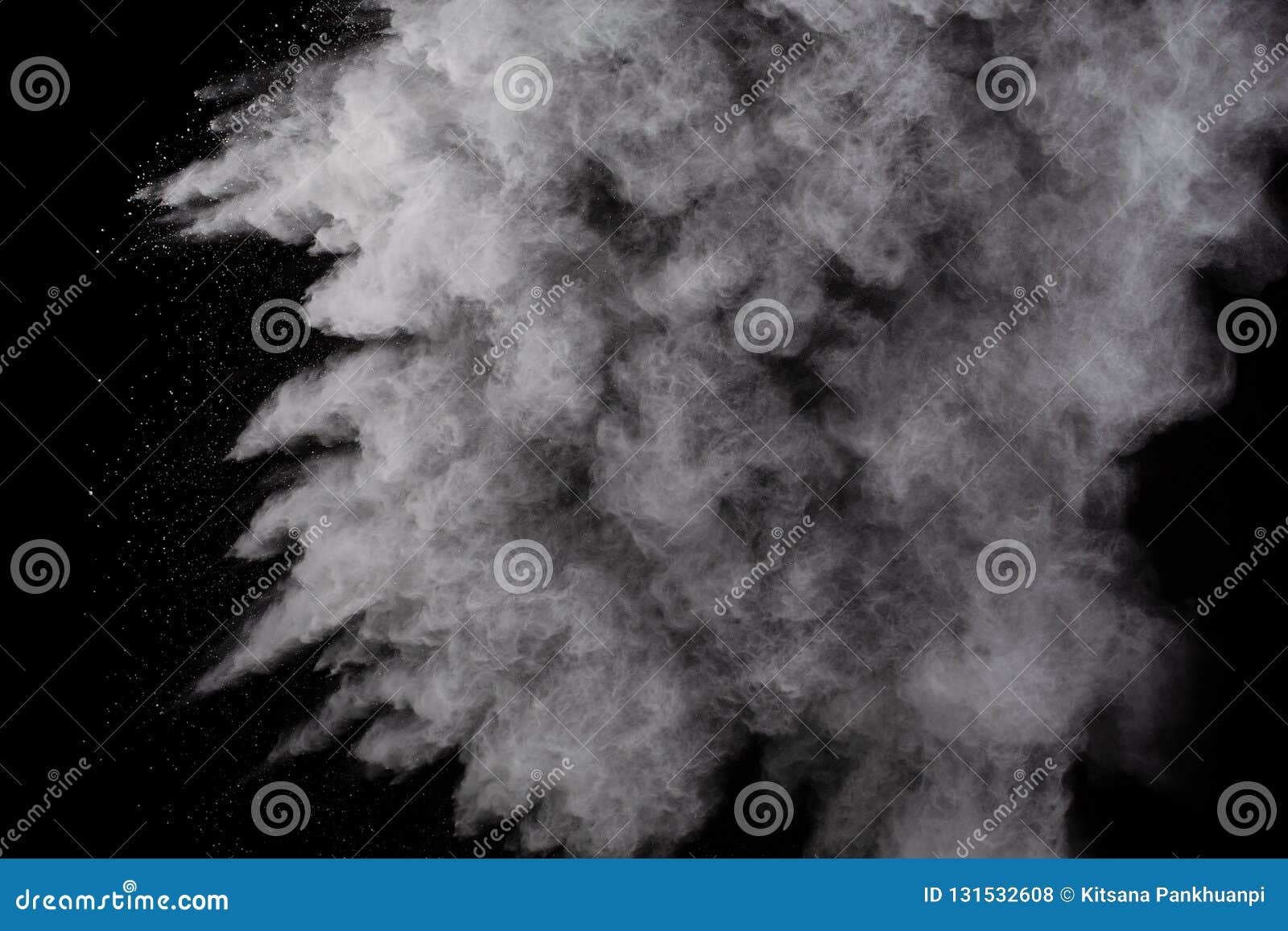 White Powder Explosion on White Background. Stock Photo - Image of back ...