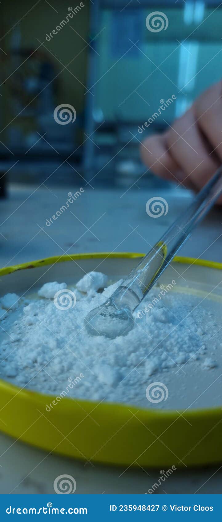 White powder in laboratory stock image. Image of beak - 235948427