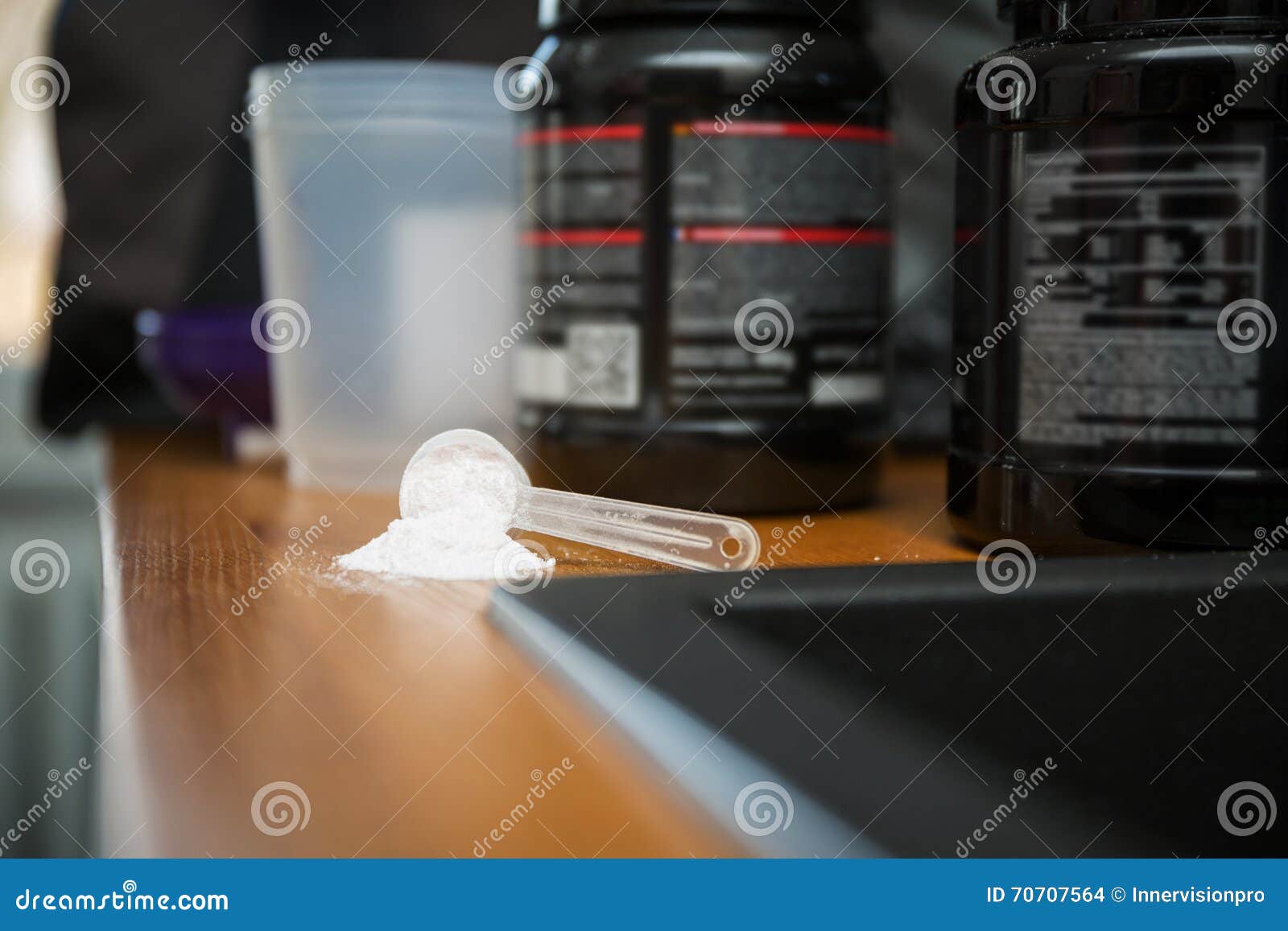 White Powder Spilled on the Table Top Stock Photo - Image of scoop ...