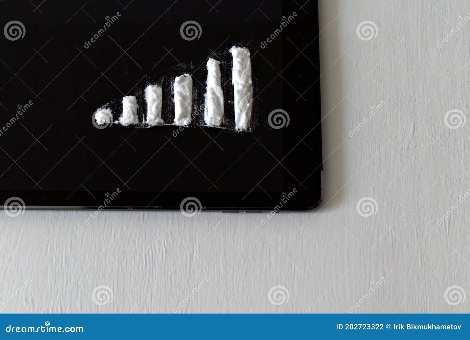 White Powder on Tablet As Battery Charge Stock Photo - Image of social ...