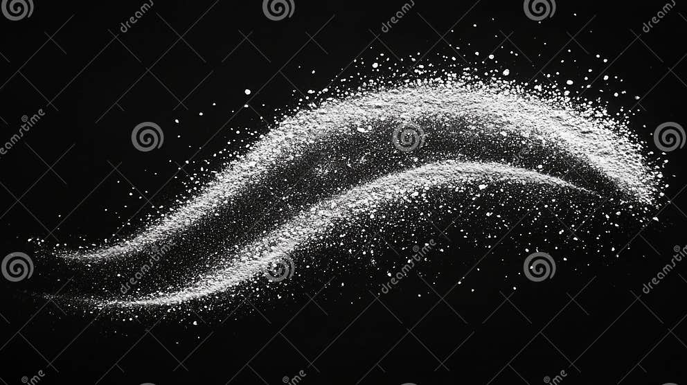 White Powder Wave Against Black Background Stock Illustration ...
