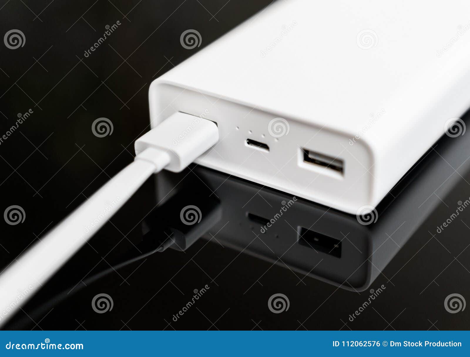 White power bank. stock photo. Image of charge, design - 112062576