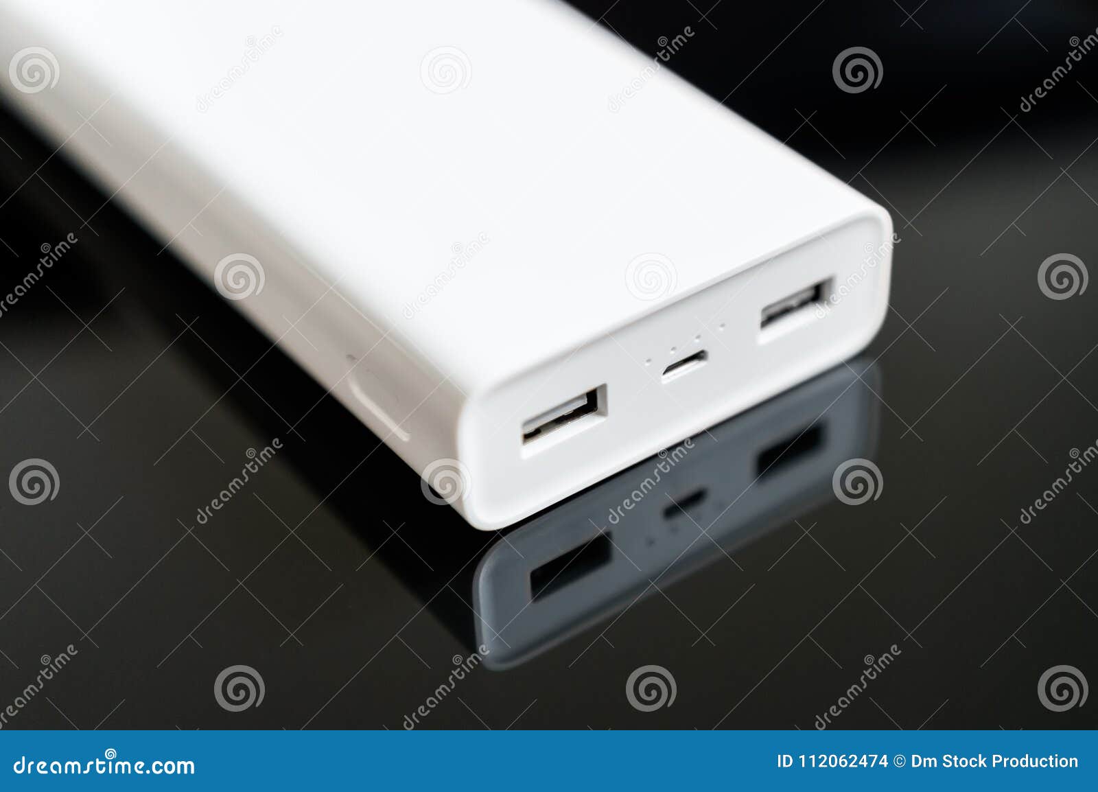 White power bank. stock photo. Image of portable, energy - 112062474