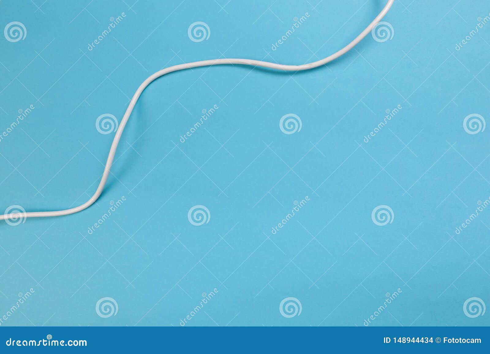 White Power Cable Socket on Blue Background Stock Photo - Image of ...