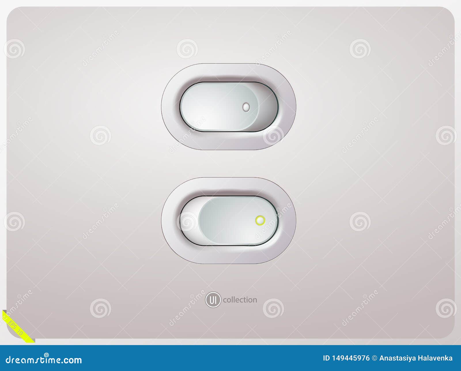 White Power Switch.Realistic Style. Vector Illustration. Stock Vector ...