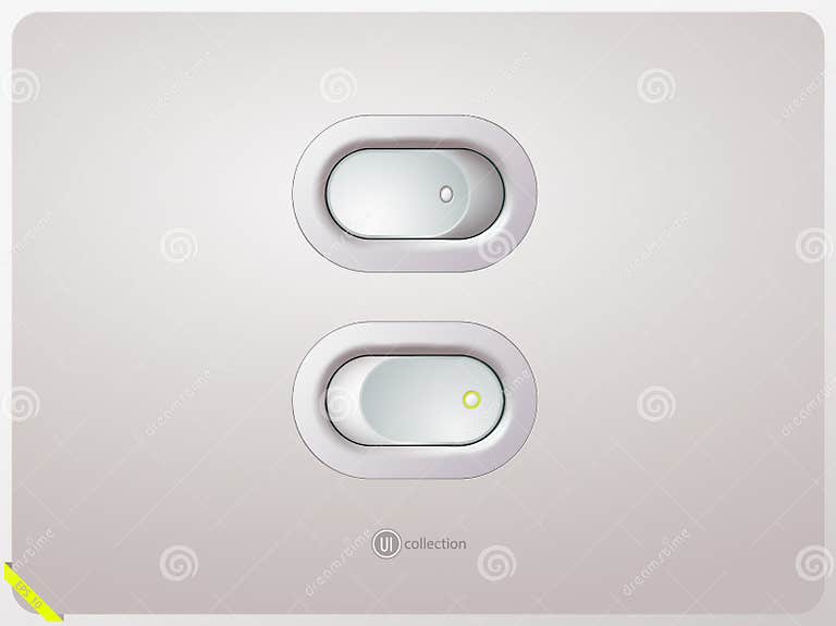 White Power Switch.Realistic Style. Vector Illustration. Stock Vector ...