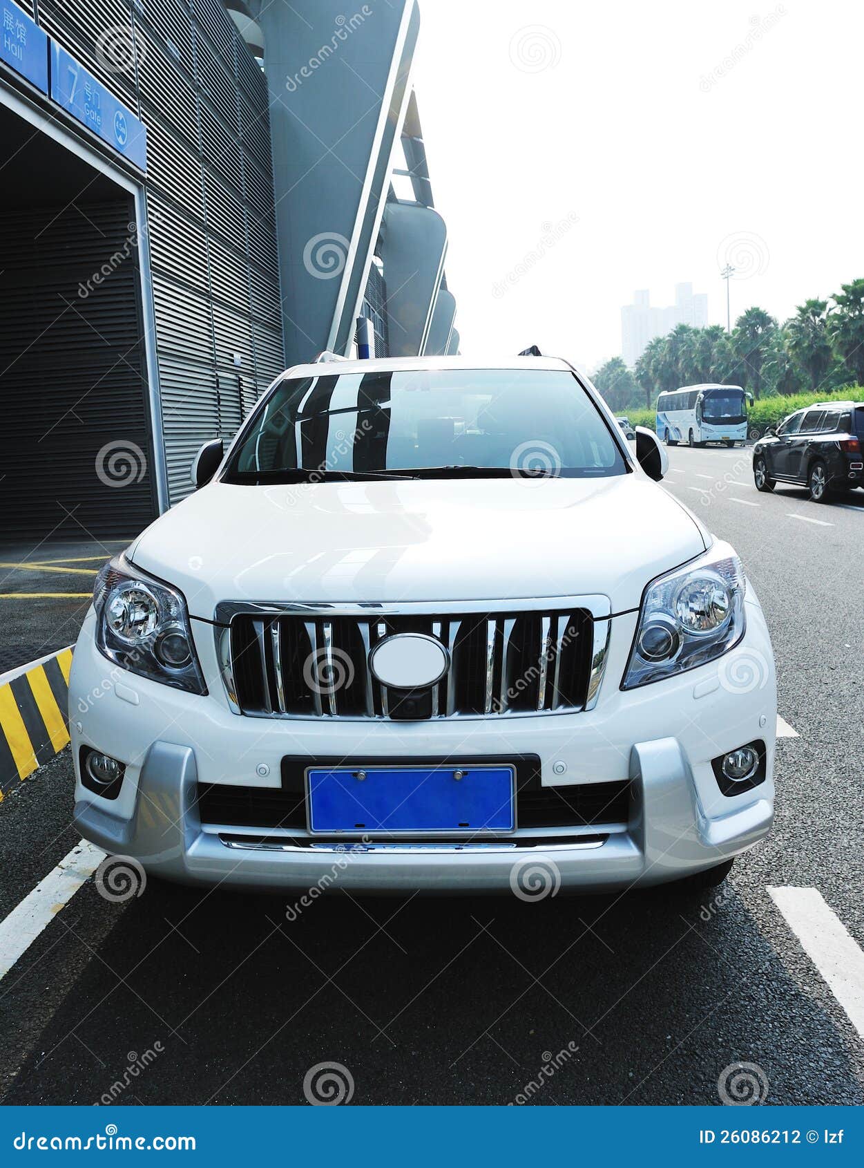 White prado stock photo. Image of prado, landcruiser - 26086212