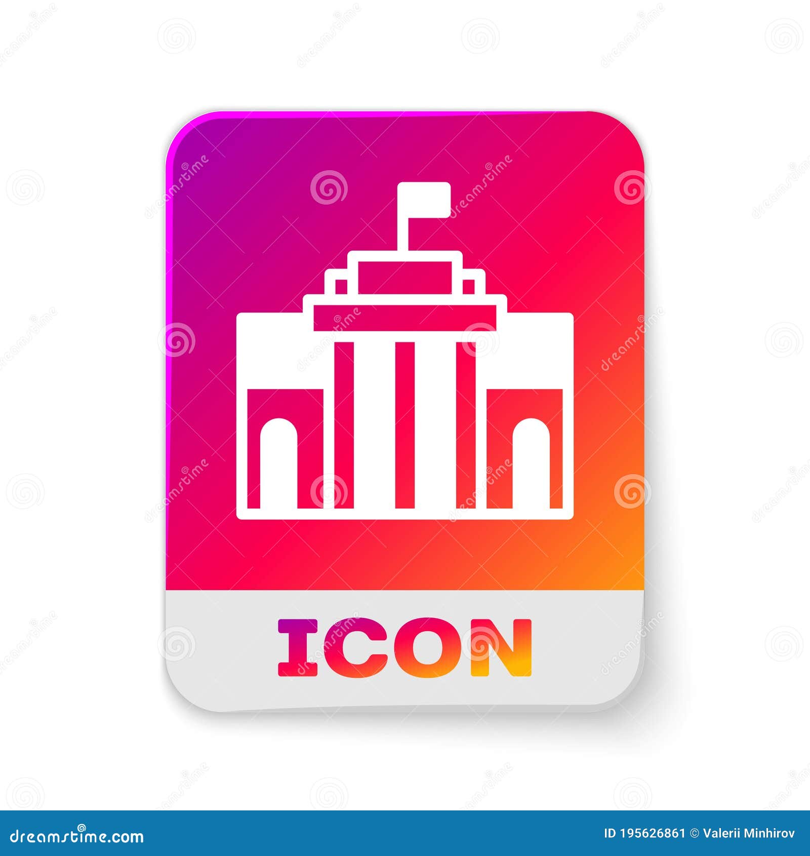 White Prado Museum Icon Isolated on White Background. Madrid, Spain ...