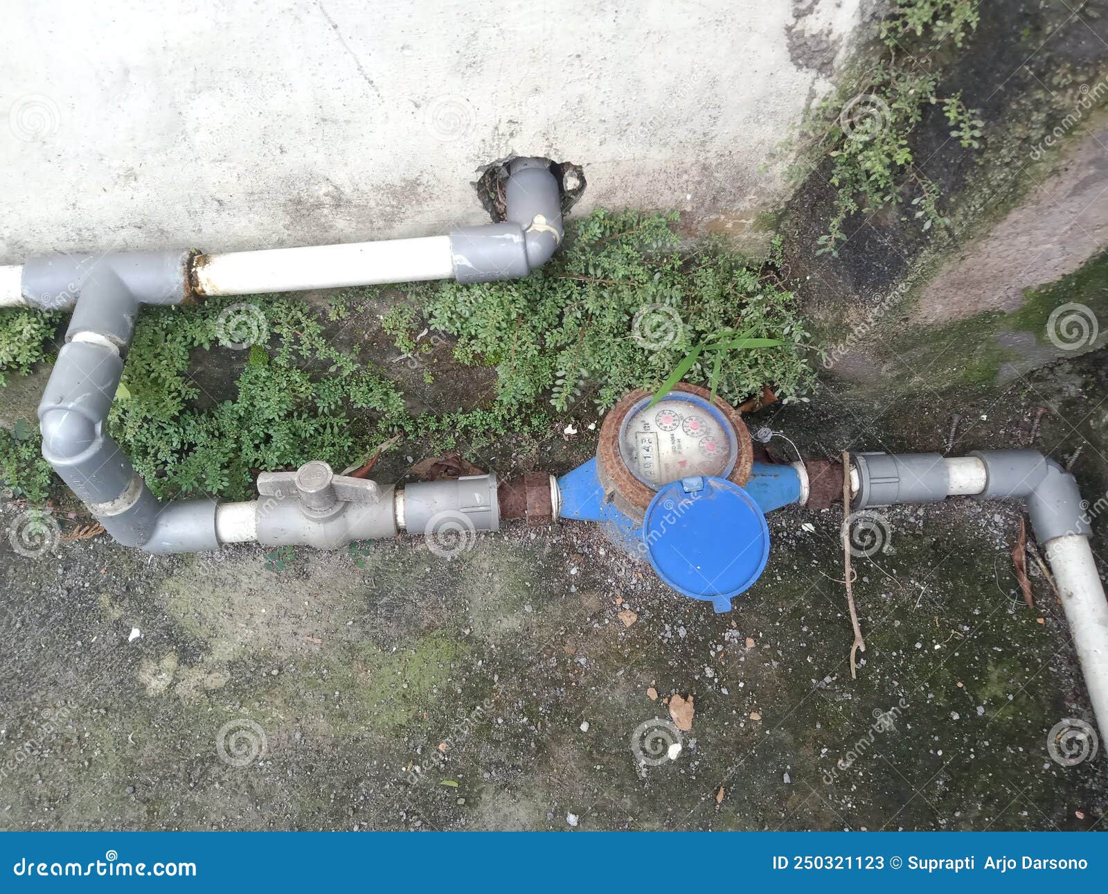 White Pralon and Gray Connections from the Installation of the Tap ...