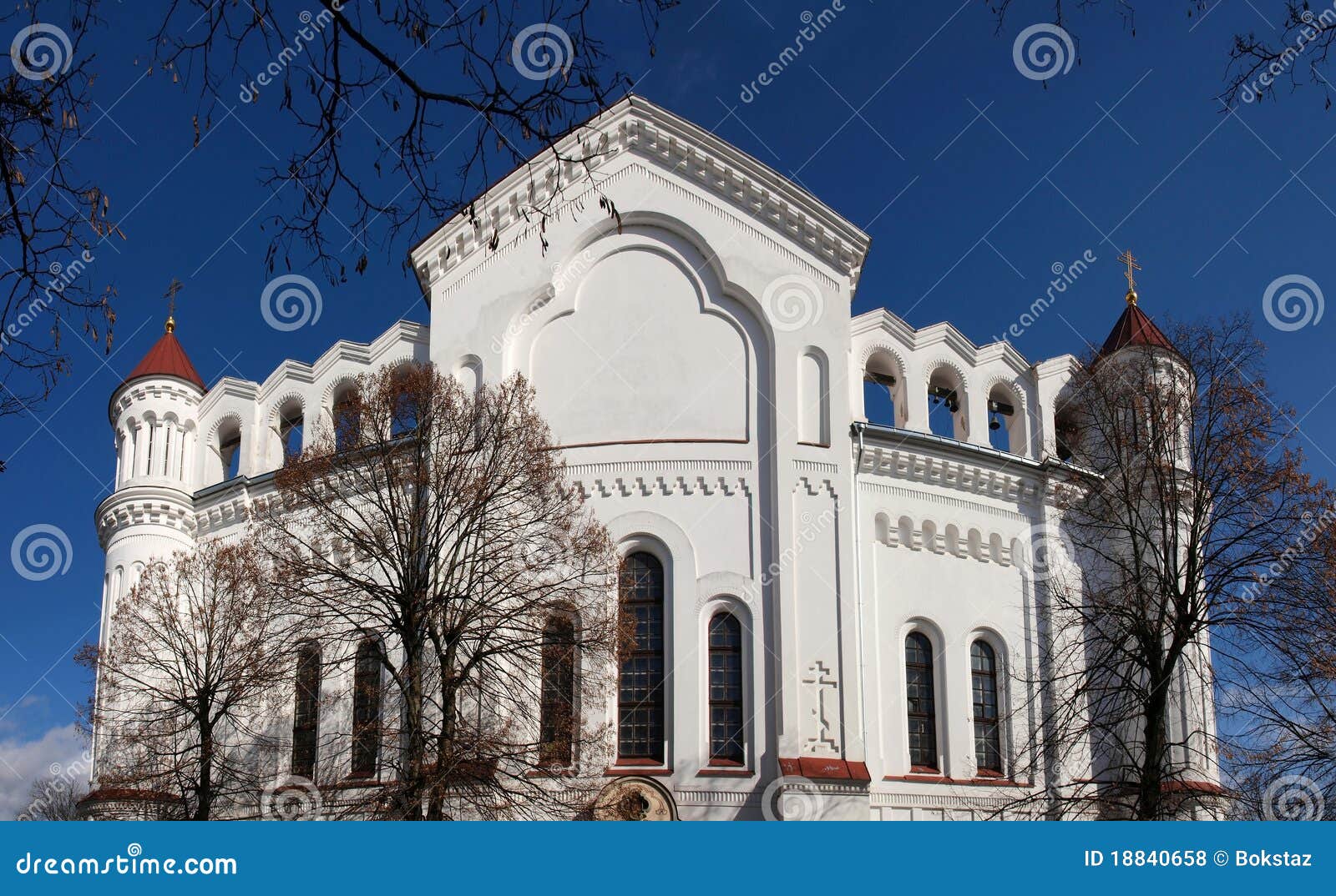 White and pretty church stock photo. Image of lithuania - 18840658