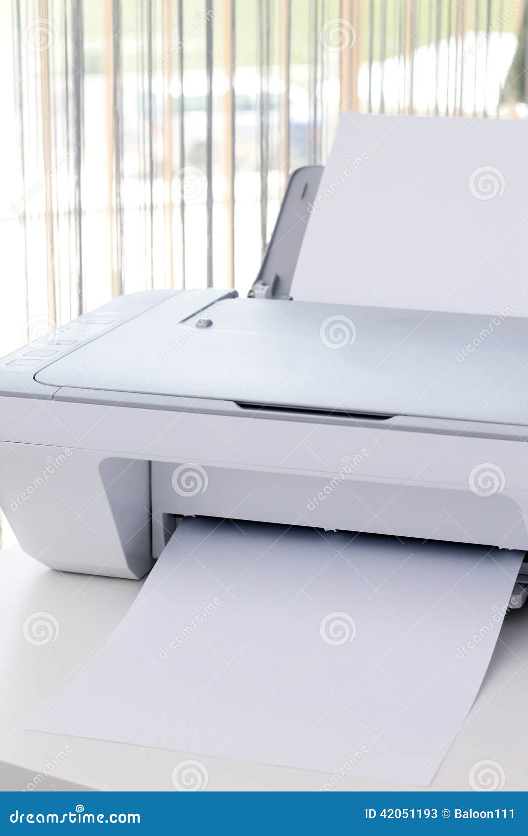 White Printer on the Desk in Office Stock Image - Image of home ...