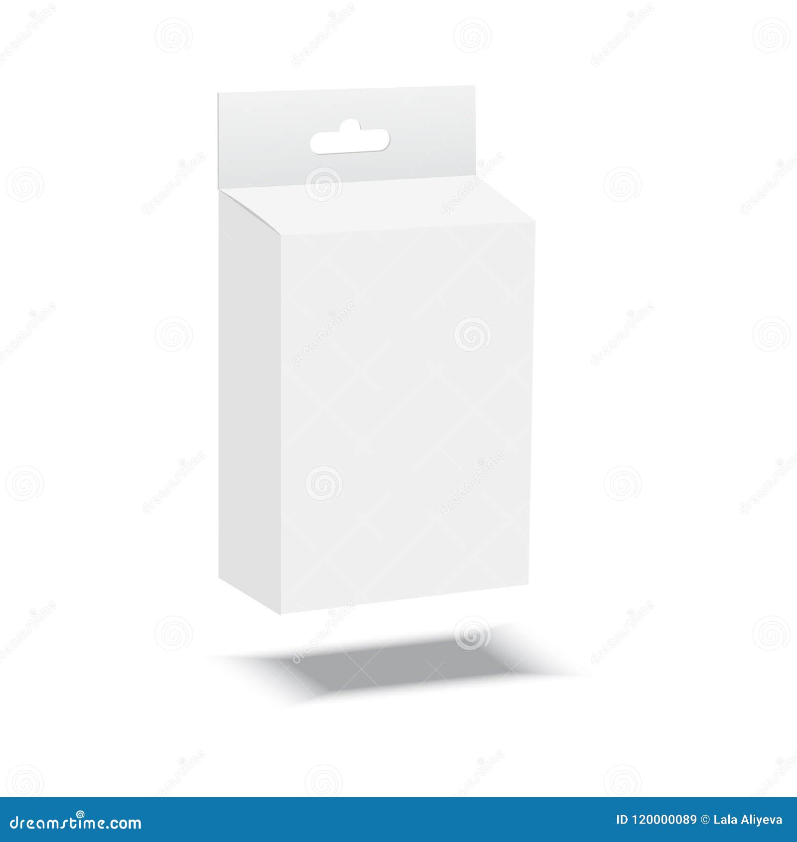 White Product Package Box with Hang Slot. Mock Up. Vector. Stock Vector ...