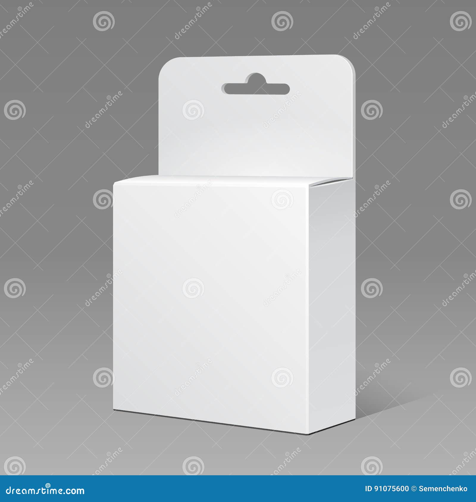 White Product Package Box Illustration. Products on Gray Background ...