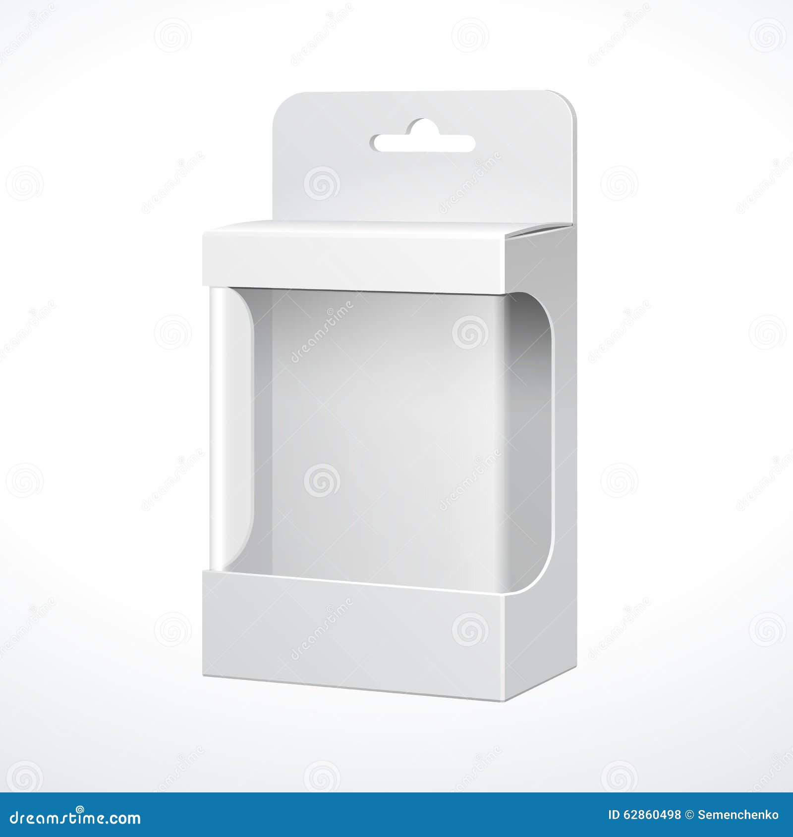 White Product Package Box with Window. Illustration Isolated on White ...