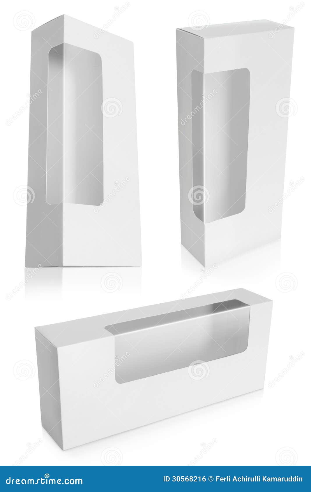 White Product Package Box with Window Stock Photo - Image of polymer ...