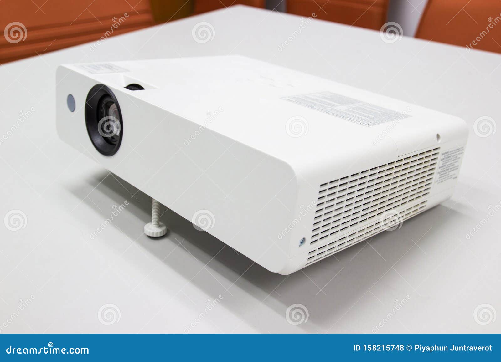White Projector for Presentation for Business Work on Table Stock Photo ...