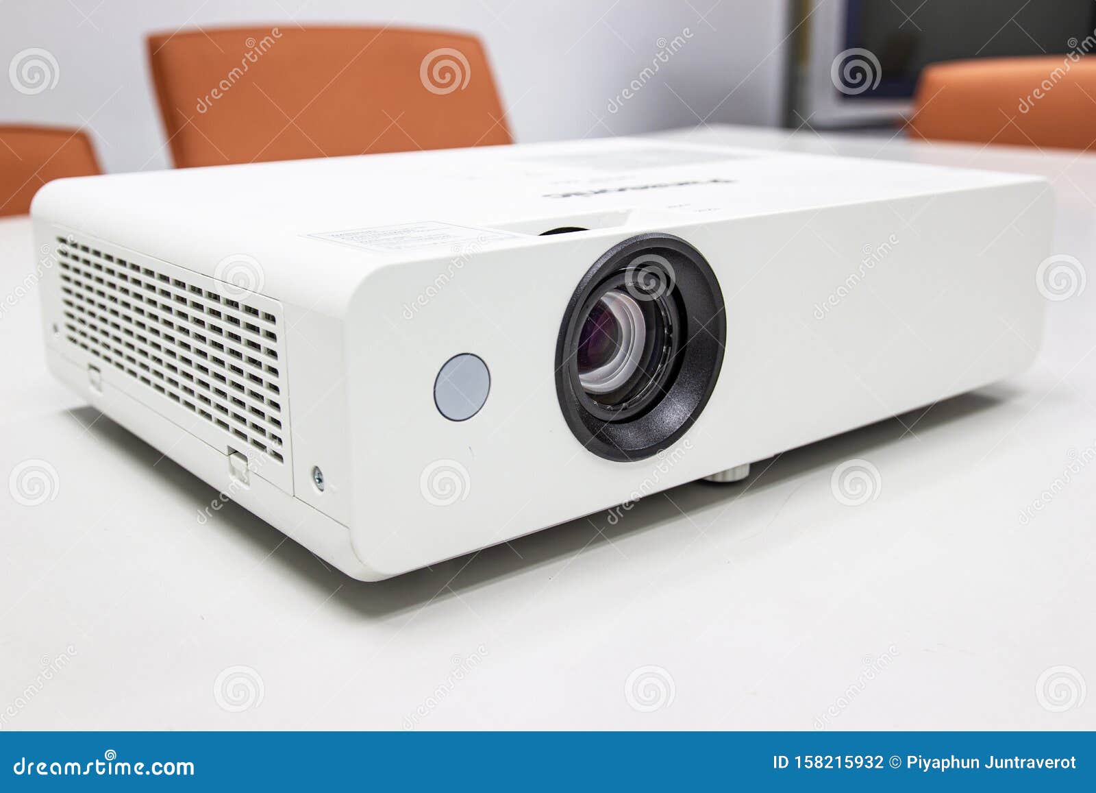 White Projector for Presentation for Business Work on Table Stock Photo ...
