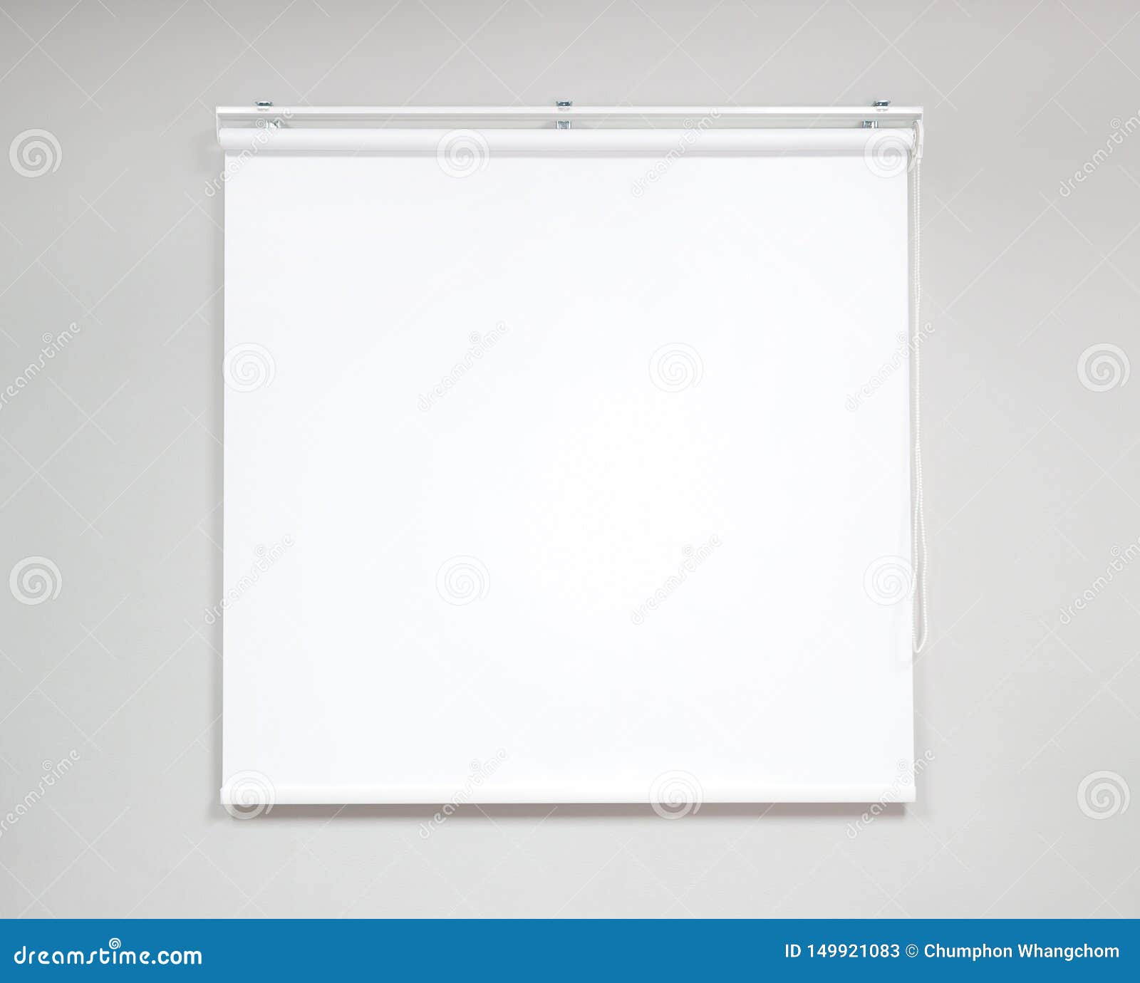 White Projector Screen for Showing Information or Cinema in Office Room ...