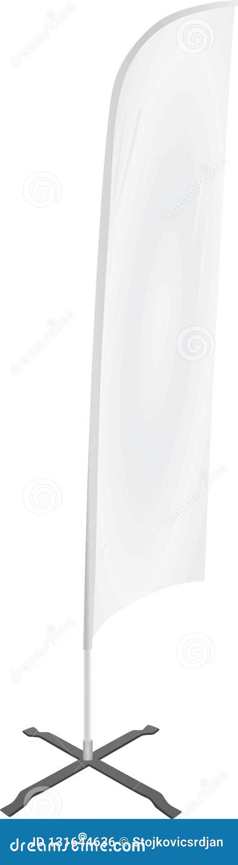 White promo flag stock vector. Illustration of realistic - 131644636