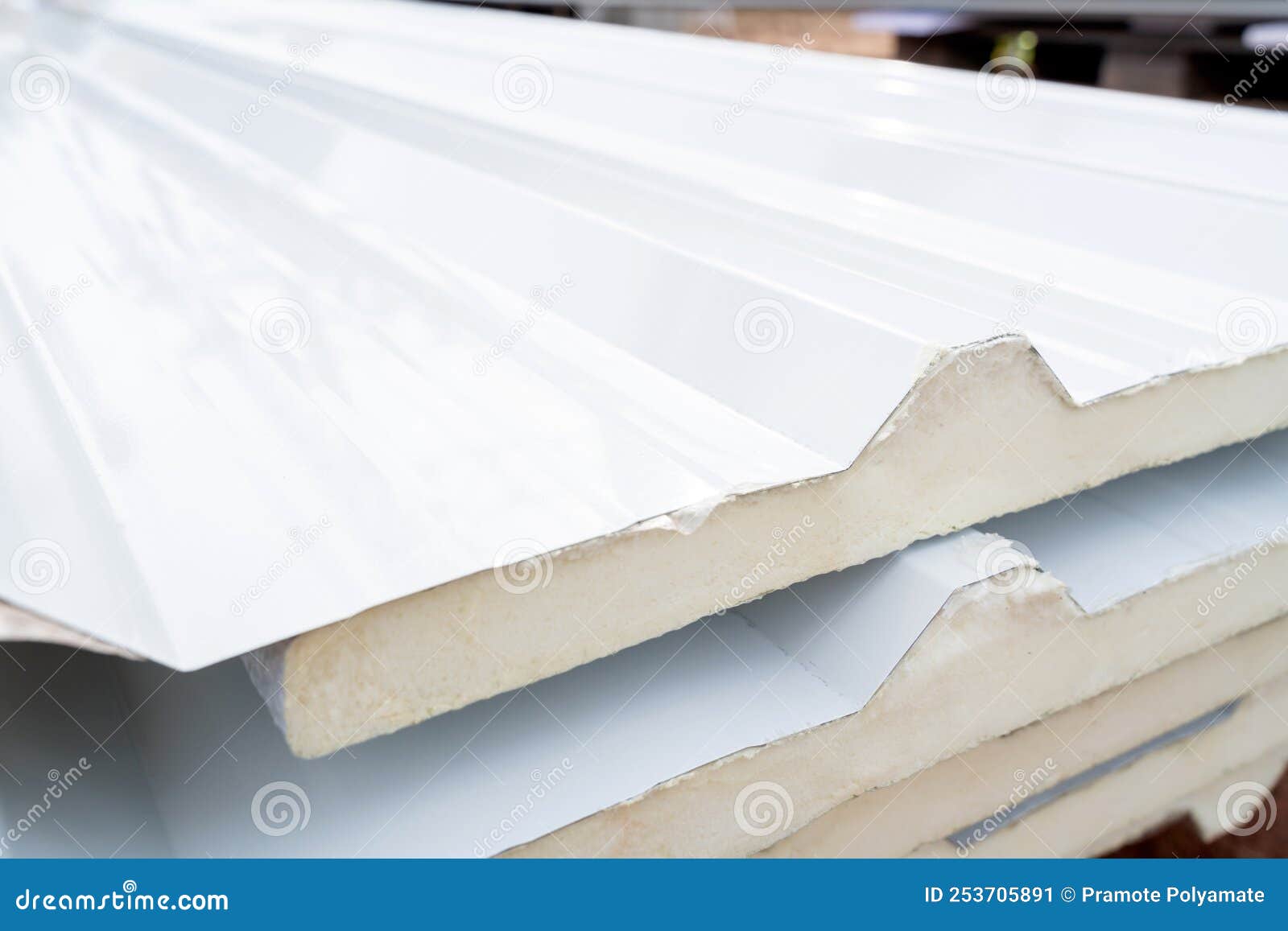 White PU Foam Roof Sheet at the Construction Site. Install a New Roof ...