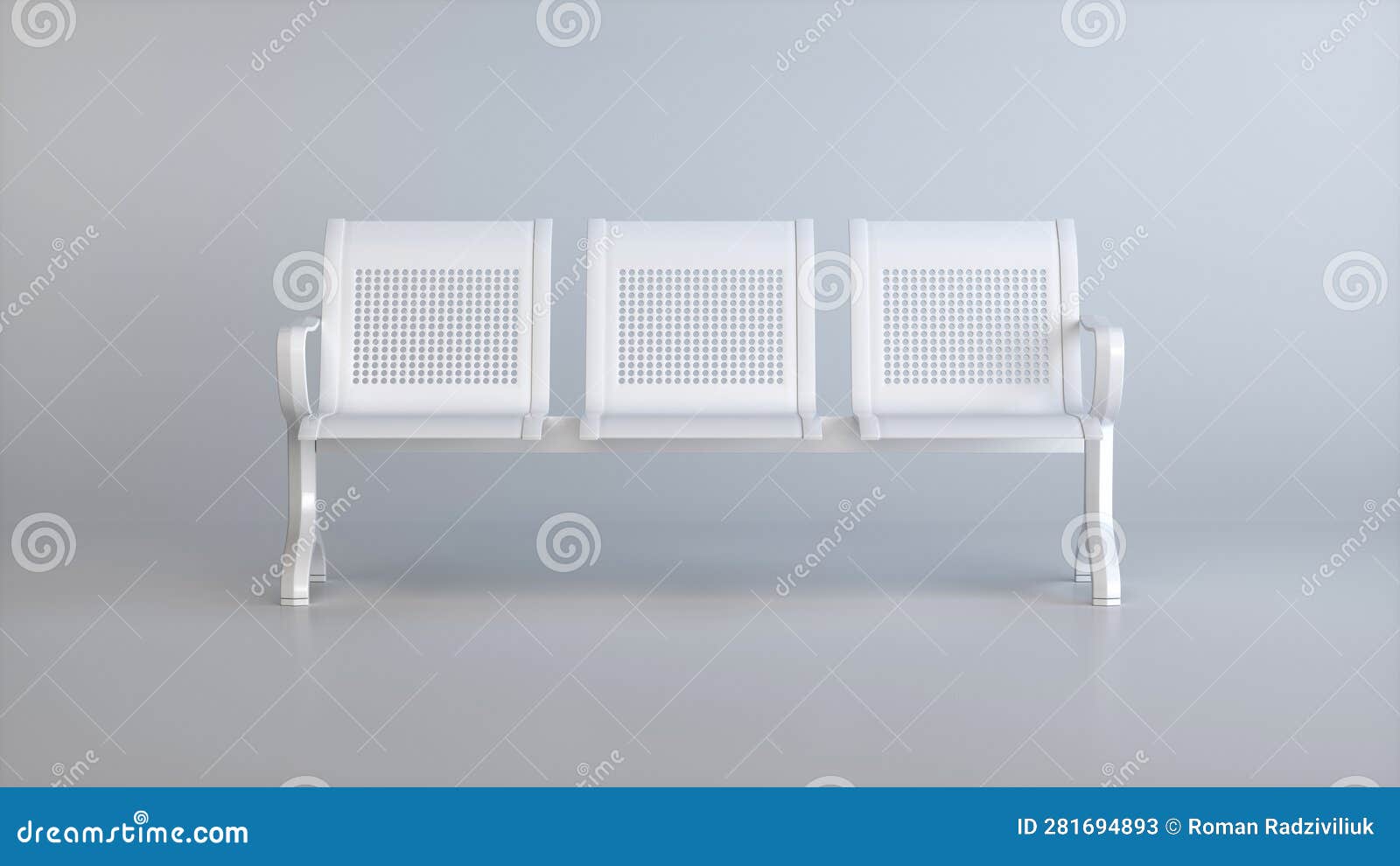 White Public Library Reading Room Interior With Bookcases And Blue ...