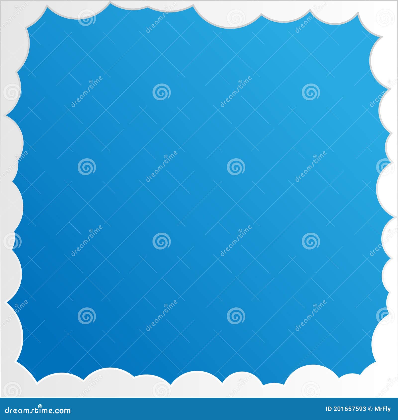 White Puffy Cloud Frame, Vector Illustration Stock Vector ...