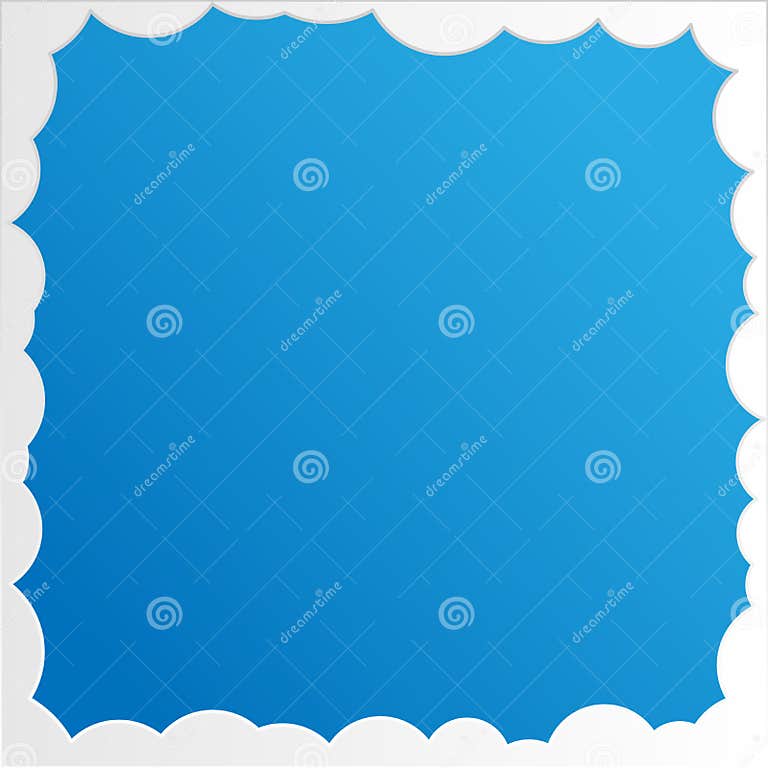 White Puffy Cloud Frame, Vector Illustration Stock Vector ...