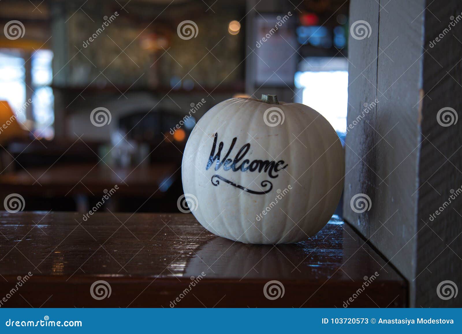 White Pumpkin Greeting Welcome Background Stock Image - Image of season ...