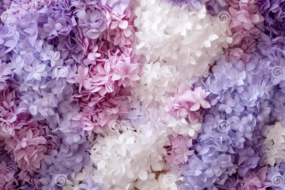 White and Purple Lilac Mix Creating Gradient Stock Illustration ...