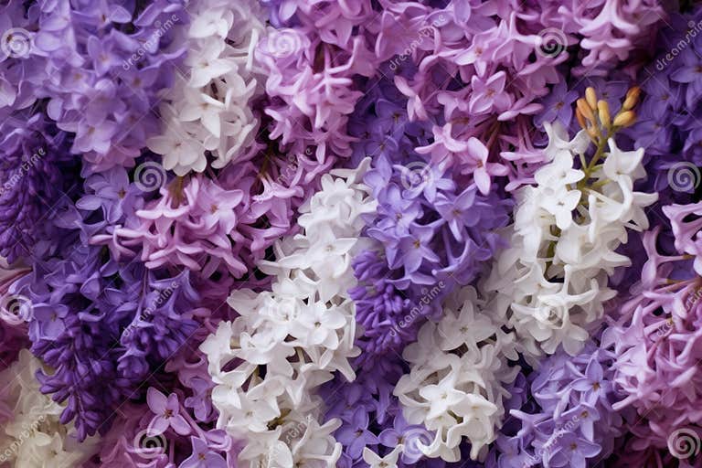 White and Purple Lilac Mix Creating Gradient Stock Illustration ...