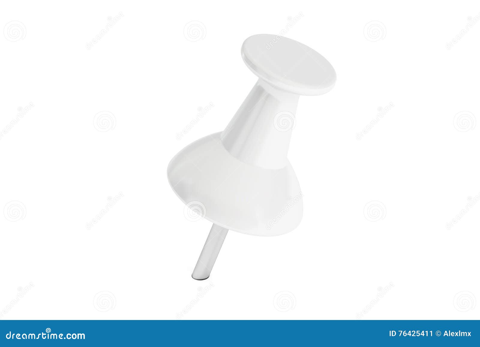 White Push Pin, 3D Rendering Stock Illustration - Illustration of ...