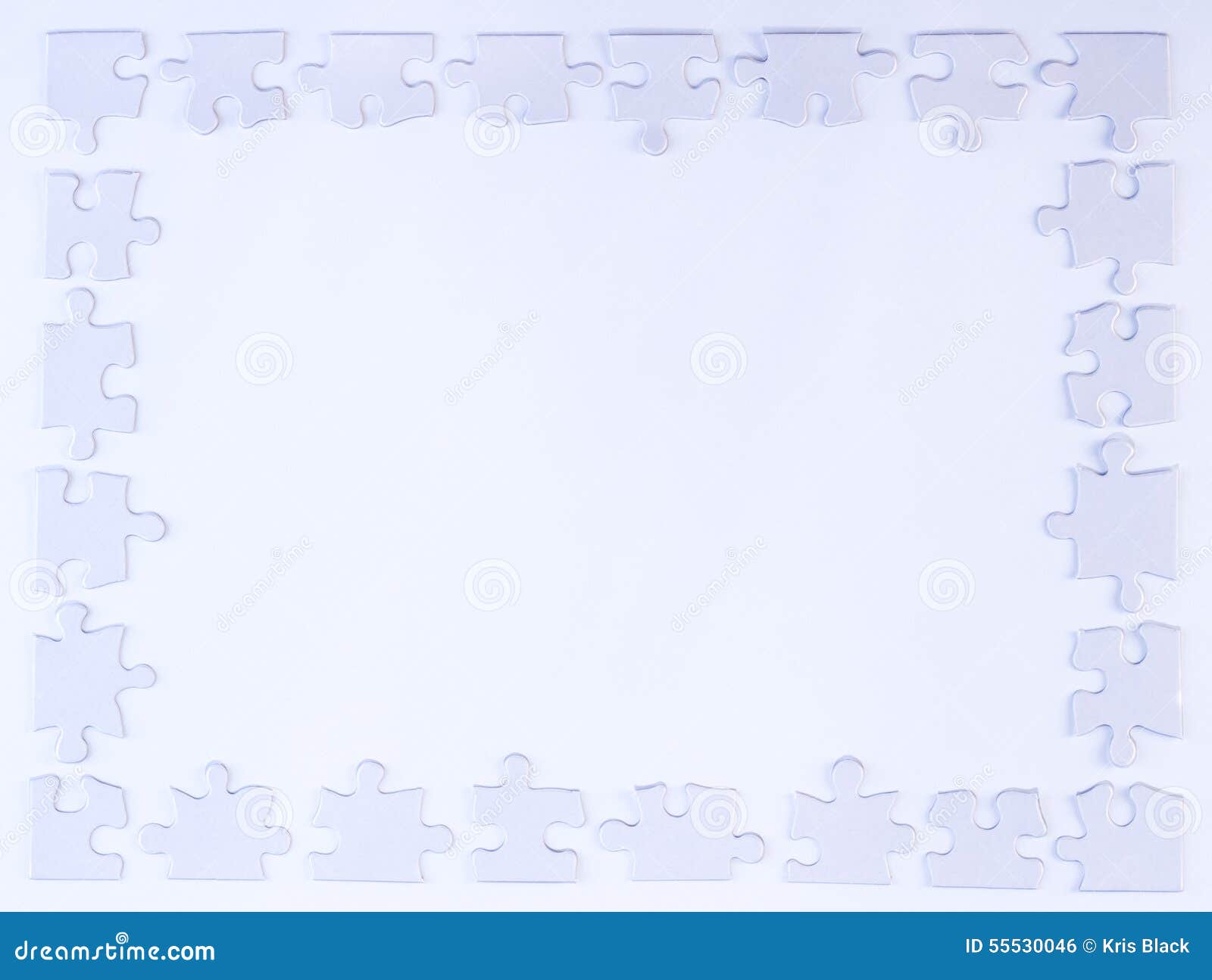 White Puzzle Piece Border stock photo. Image of solved - 55530046