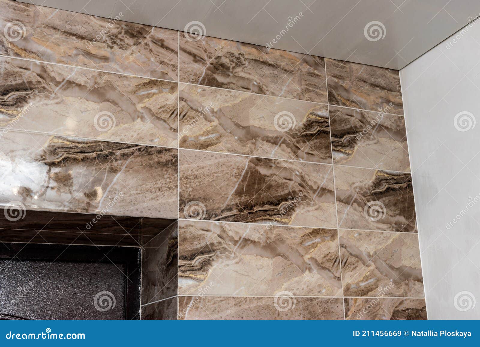 White PVC Ceiling Panels in the Bathroom Stock Image - Image of ...