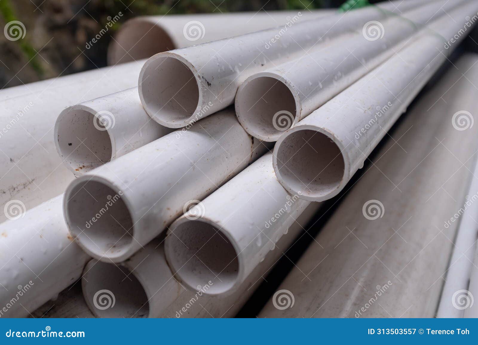 White PVC Pipes Ready To Be Installed To a New Construction Project ...