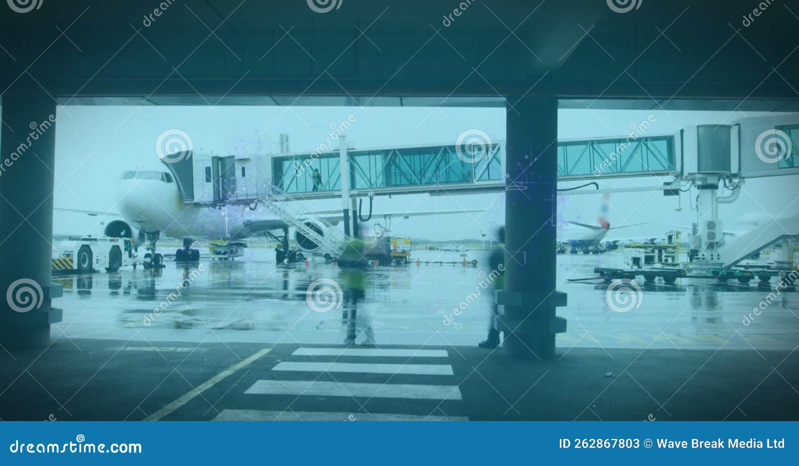 White QR Code Over Fast Motion People Walking on the Airport Stock ...