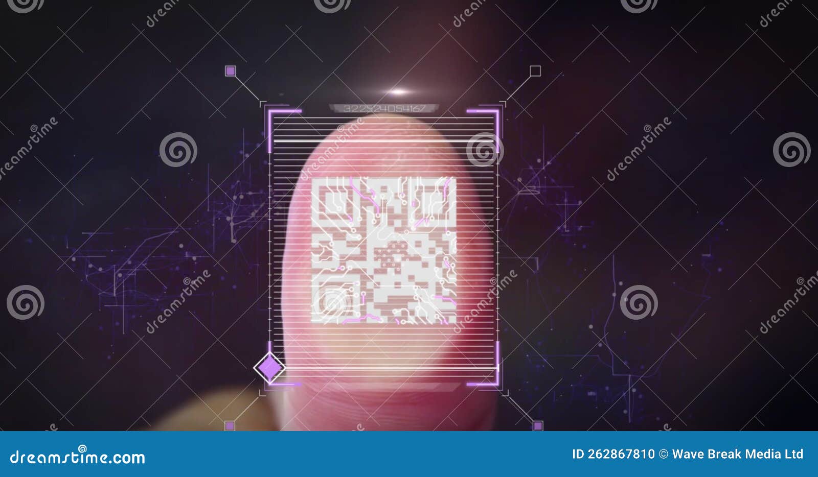 White QR Code Over Fast Motion People Walking on the Airport Stock ...