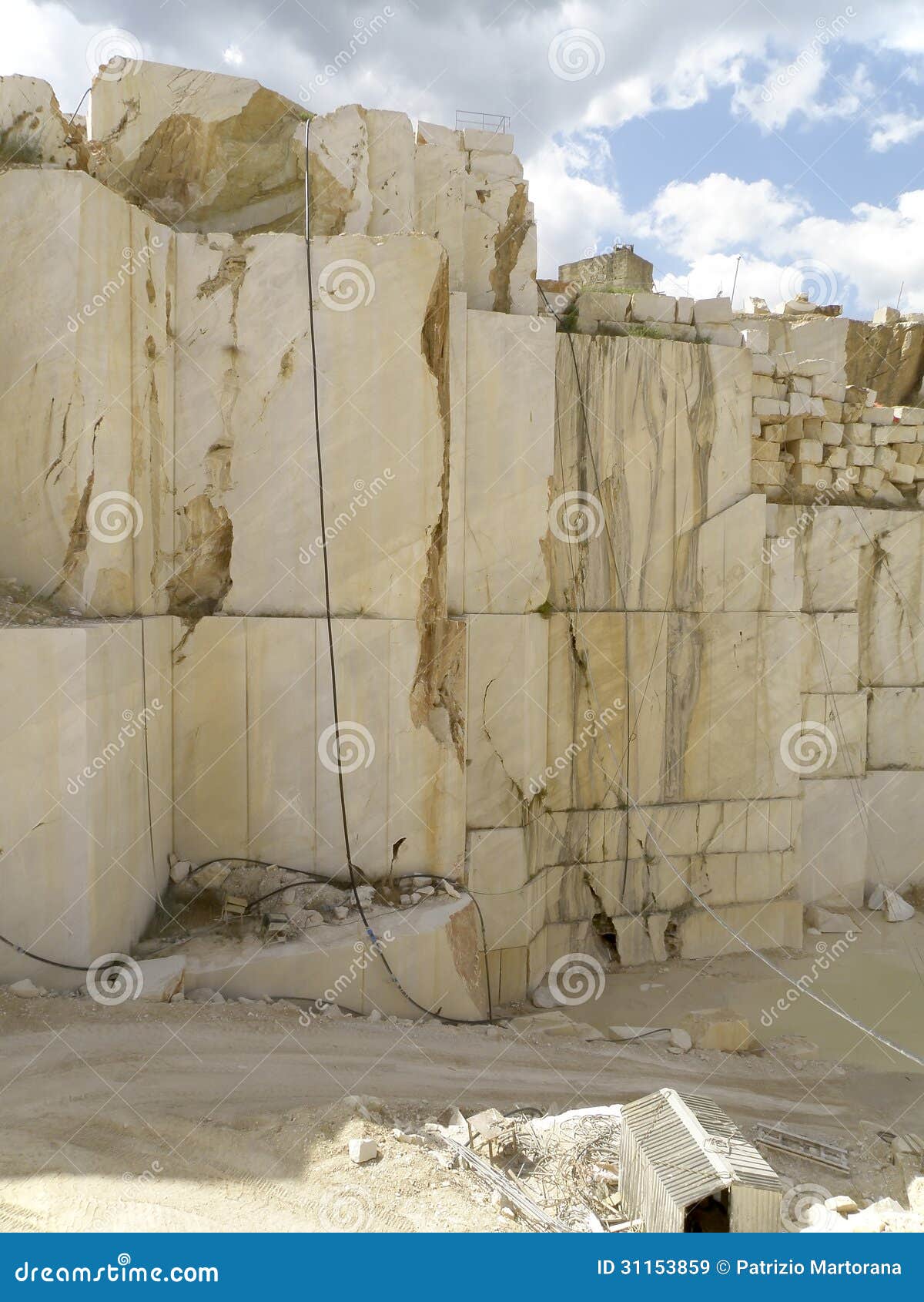 White quarry marble stock image. Image of open, machinery - 31153859