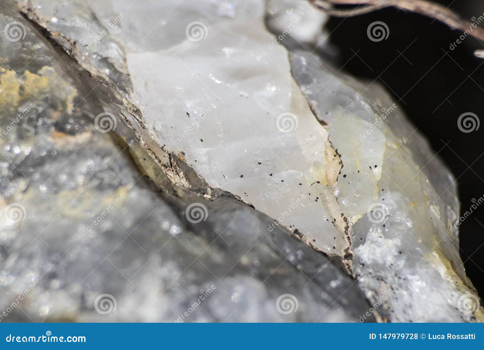 A Quartz Rock Cross Section Showing Crystals Royalty-Free Stock Photo ...