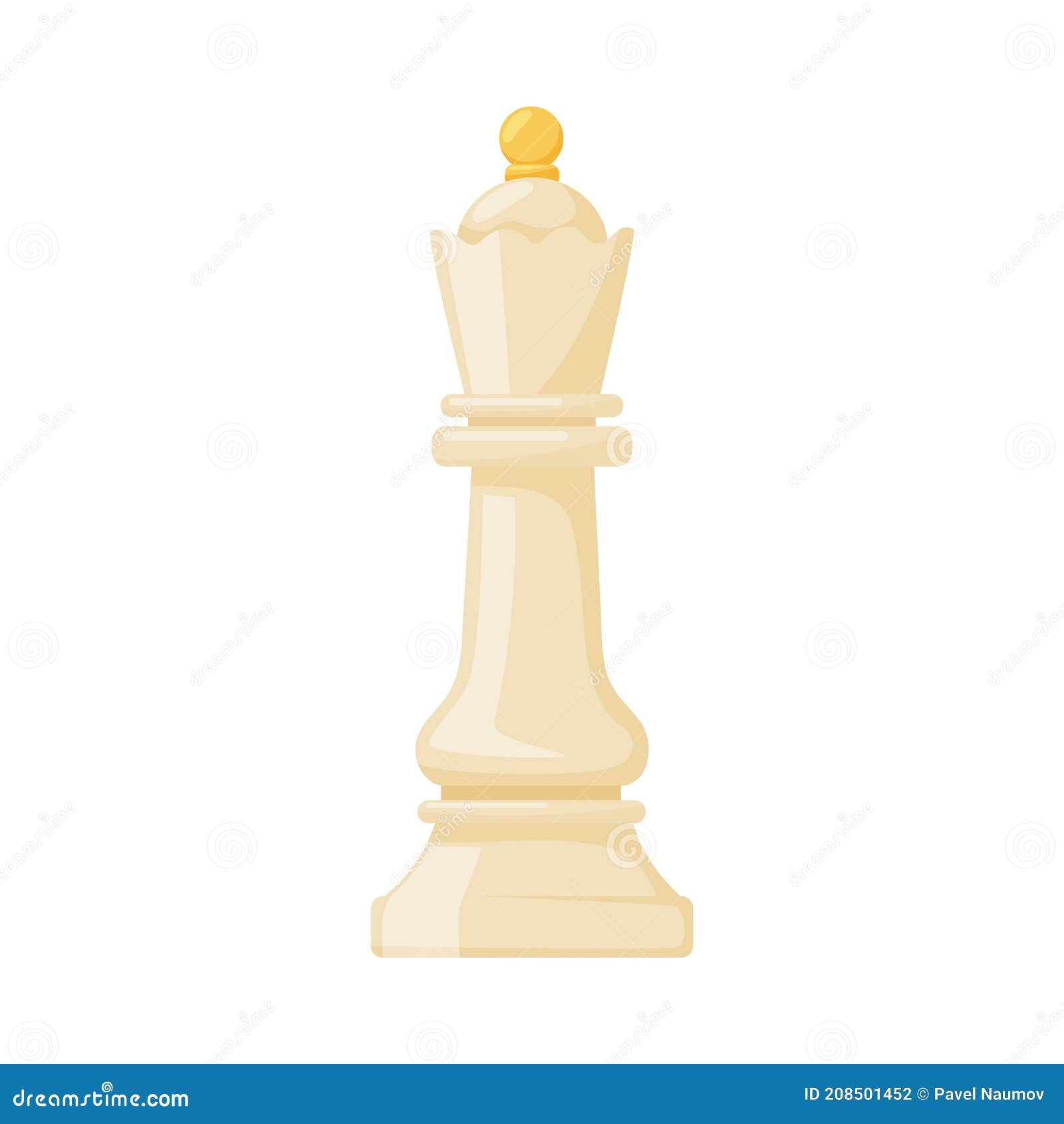 White Queen As Chess Piece or Chessman Vector Illustration Stock Vector ...
