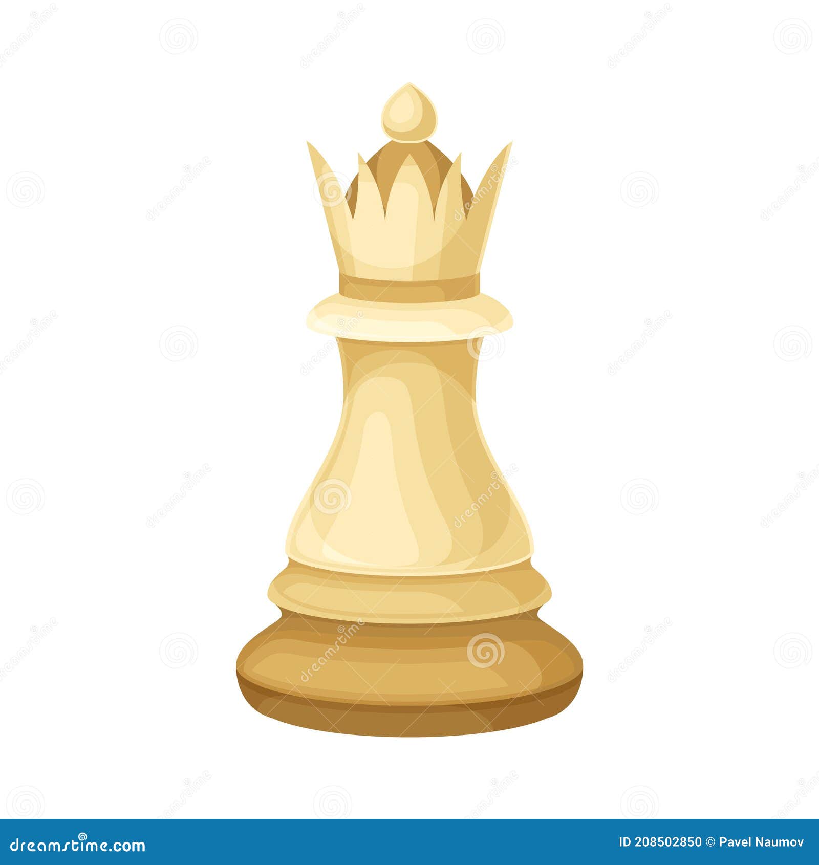 White Queen As Chess Piece or Chessman Vector Illustration Stock Vector ...