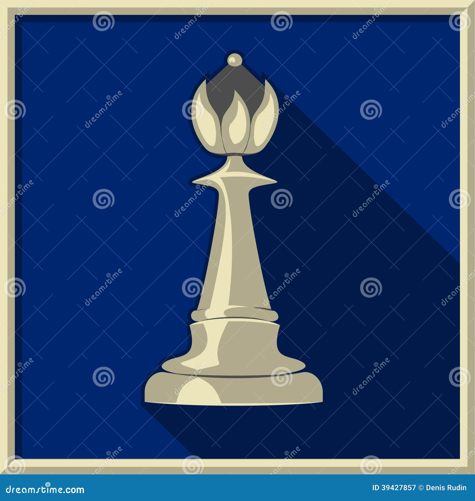 White Queen Chess, Standing Against Black Background Stock Illustration ...