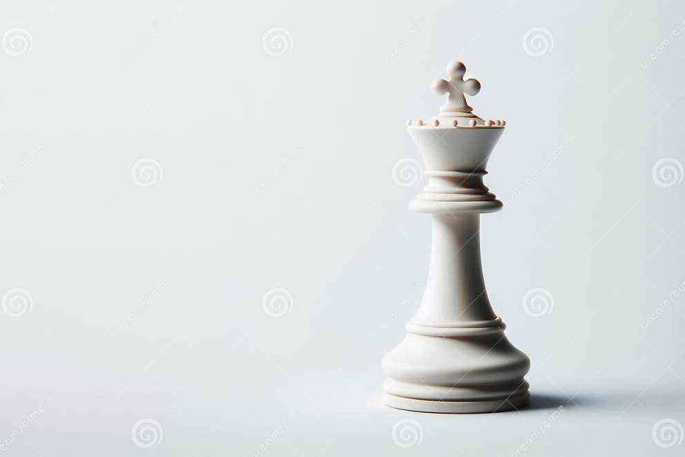 White Queen Chess Piece on a Light Background. Space for Text. Stock ...