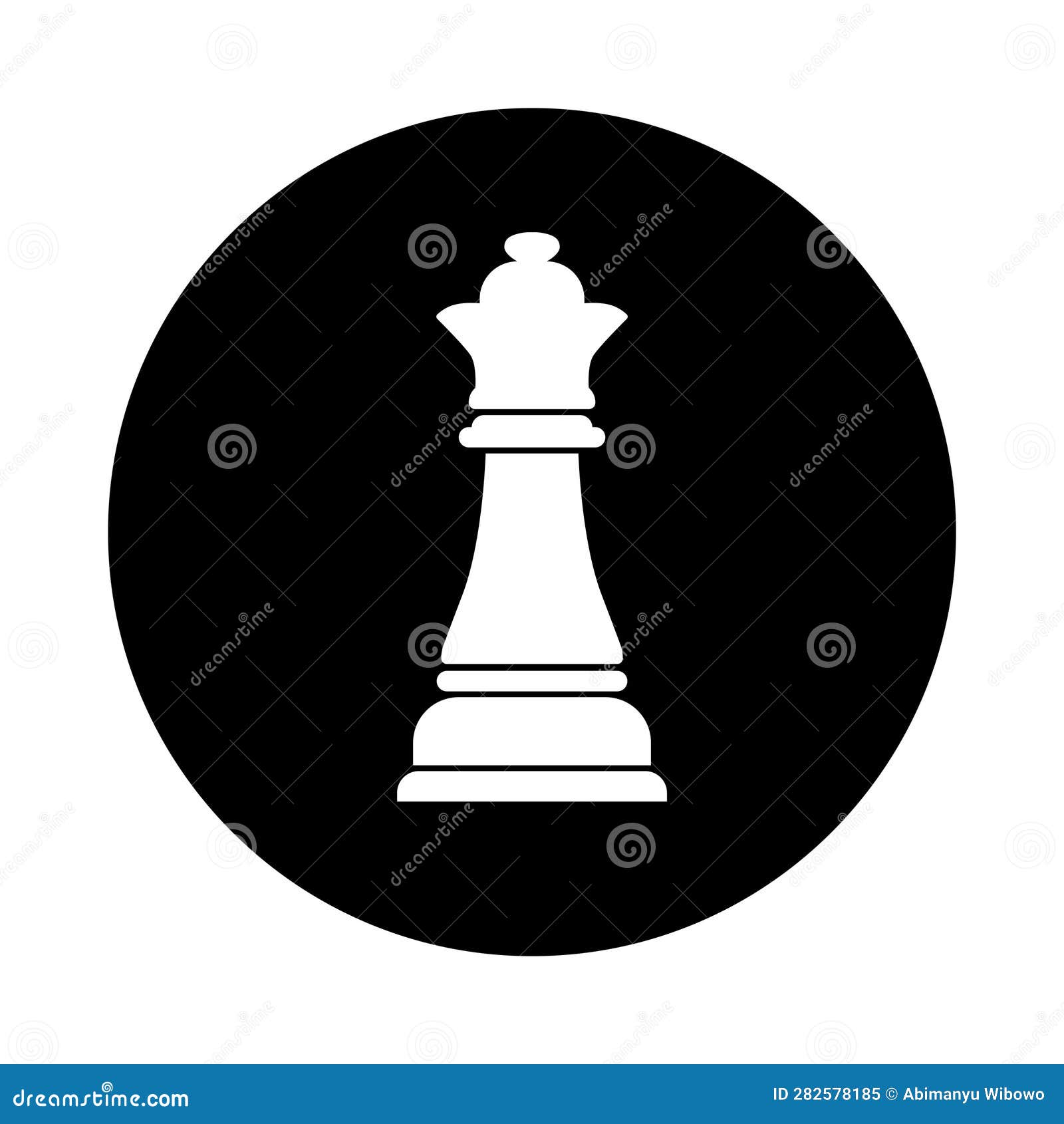 White Queen Chess Symbol Black Background Stock Vector - Illustration ...