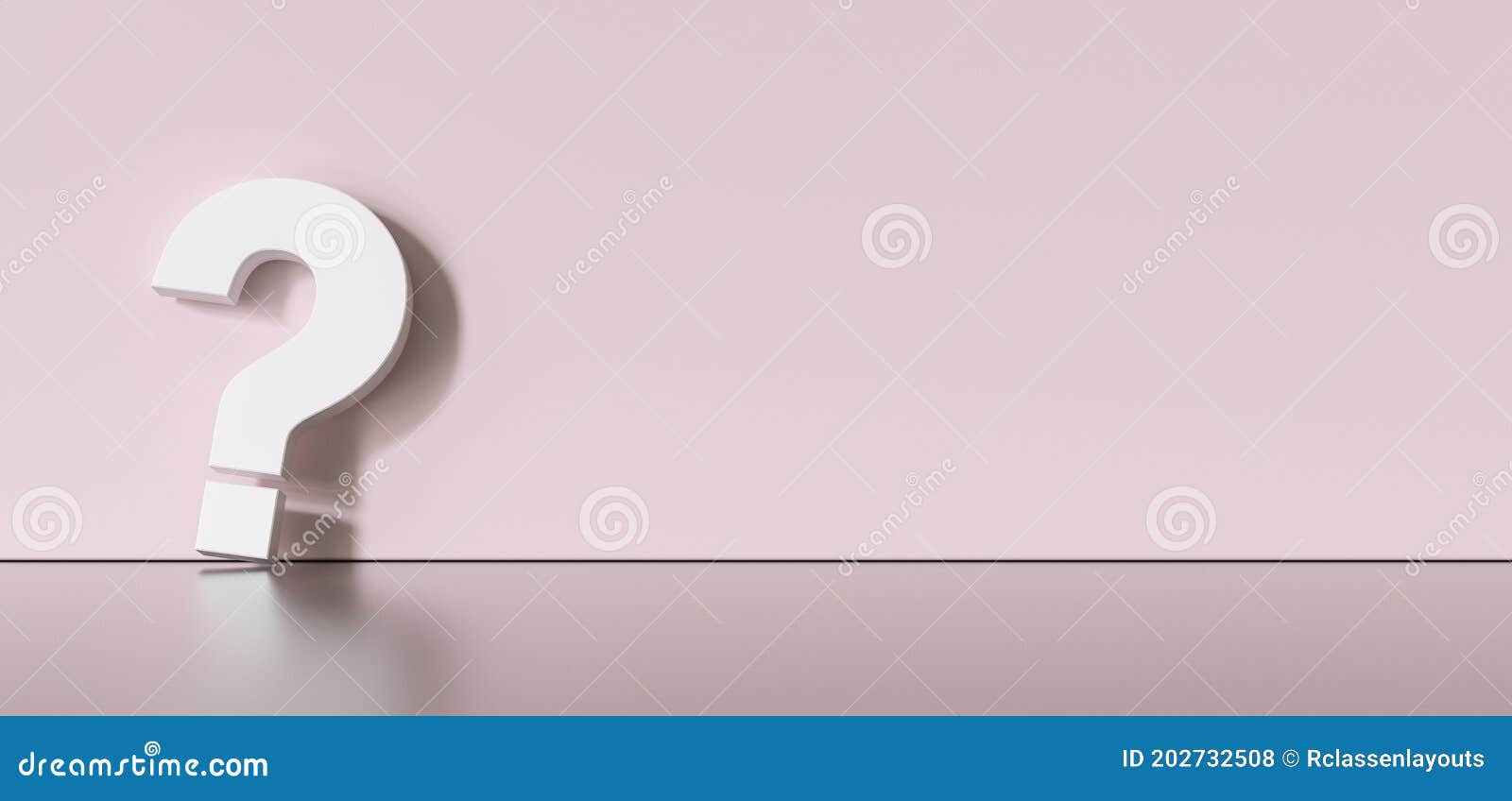 White Question Mark on Background with Empty Copy Space on Left Side ...