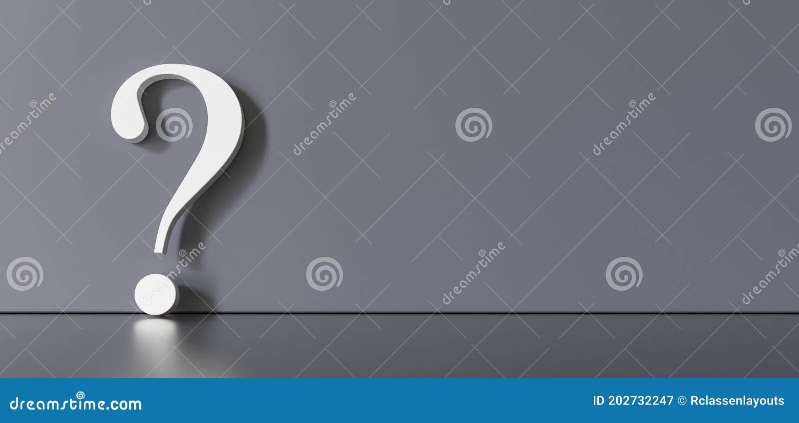 White Question Mark on a Black Background with Empty Copy Space on Left ...