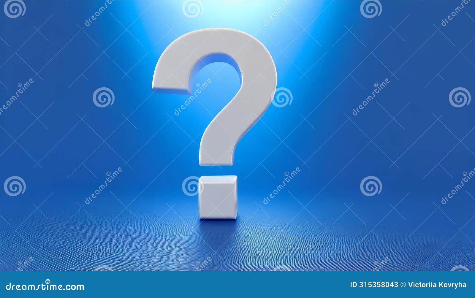 White Question Mark on Blue Background. 3D Rendering. FAQ and QA Stock ...