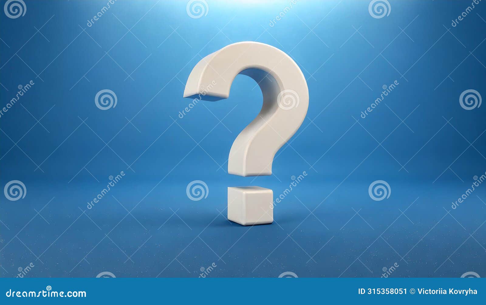 White Question Mark on Blue Background. 3D Rendering. FAQ and QA Stock Illustration ...