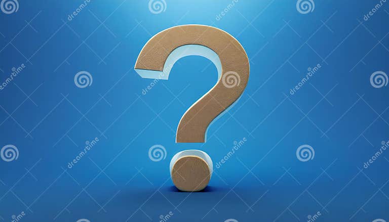 White Question Mark on Blue Background. 3D Rendering. FAQ and QA Stock Illustration ...