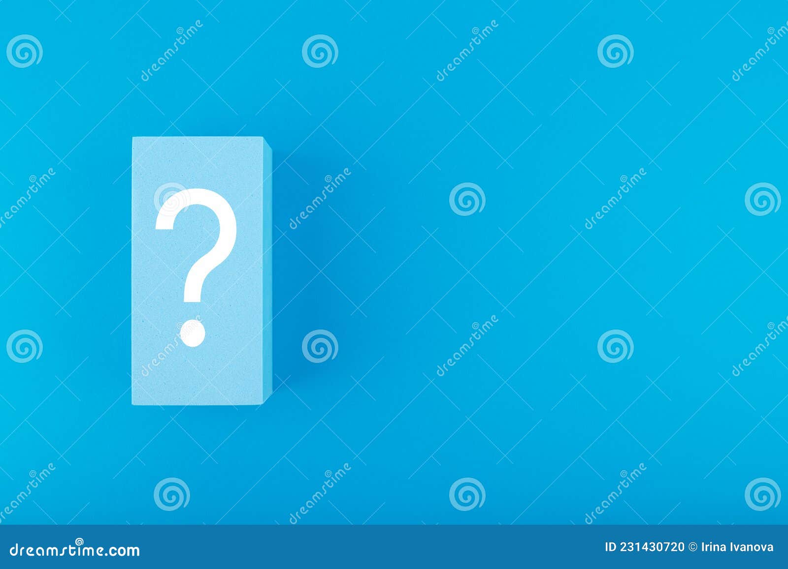 White Question Mark on Blue Rectangle on Background with Copy Space ...